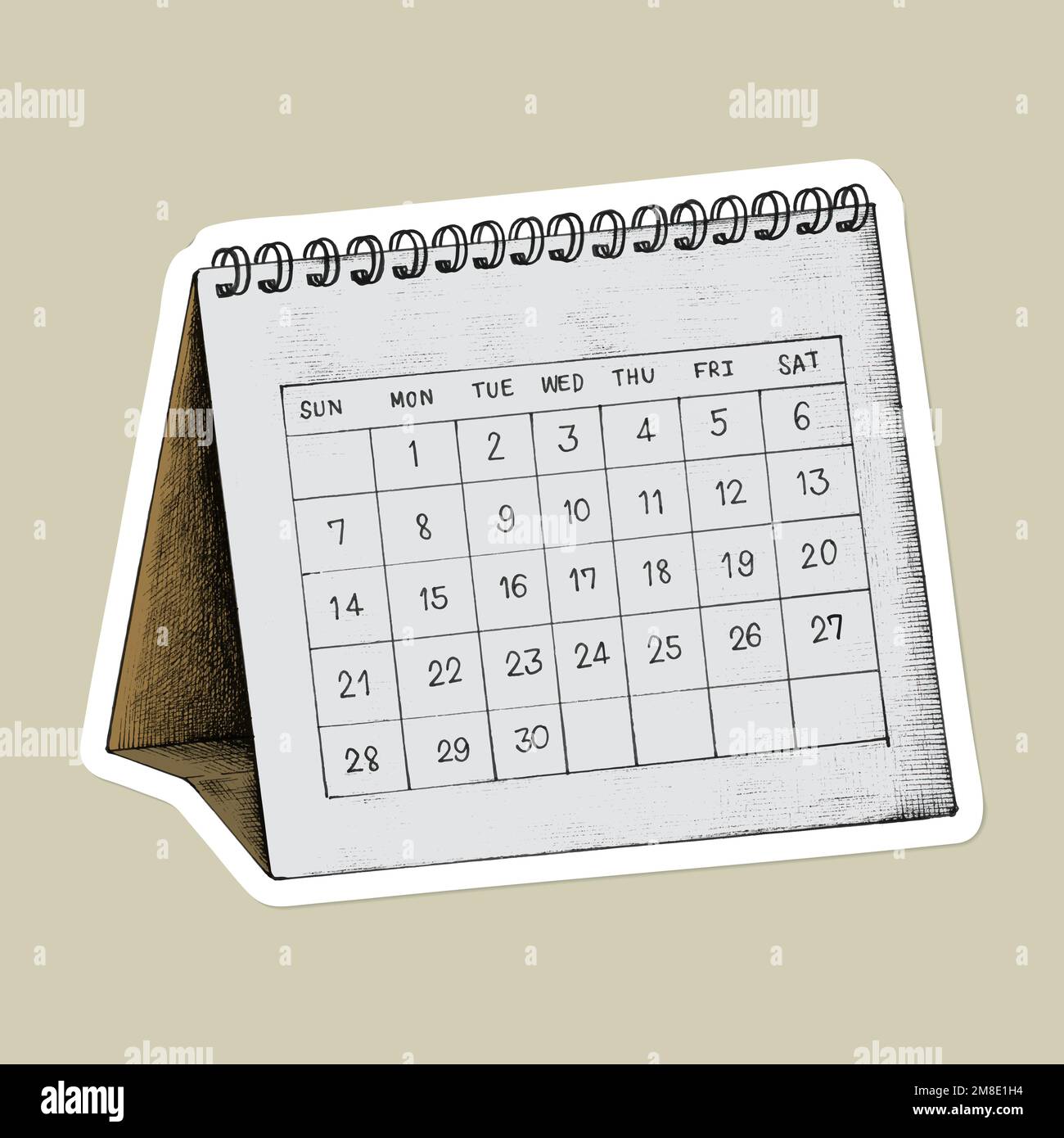 Vector drawing calendar cartoon sticker Stock Vector Image & Art - Alamy