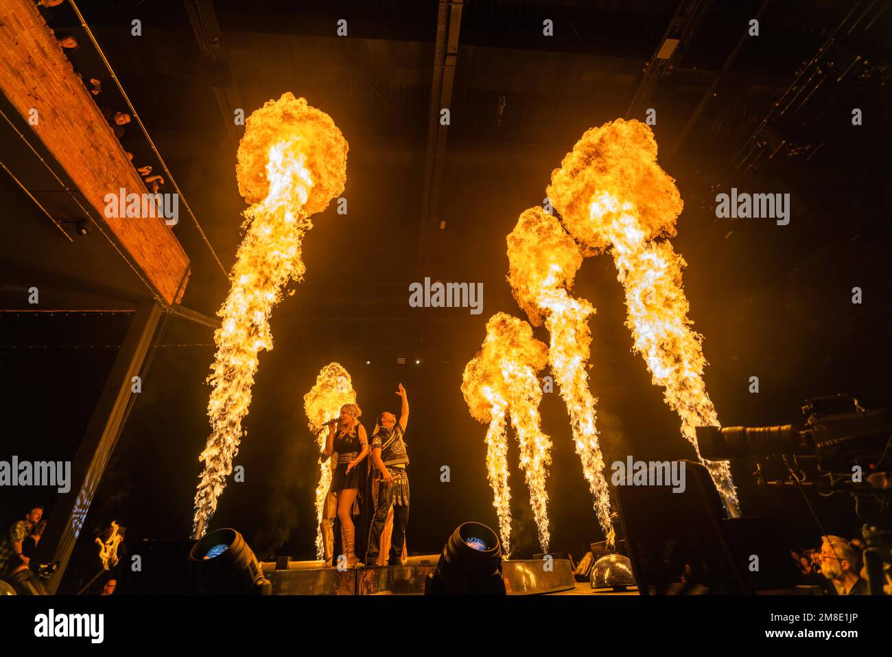 Rust, Germany. 13th Jan, 2023. DJ Bobo and other musicians stand on ...
