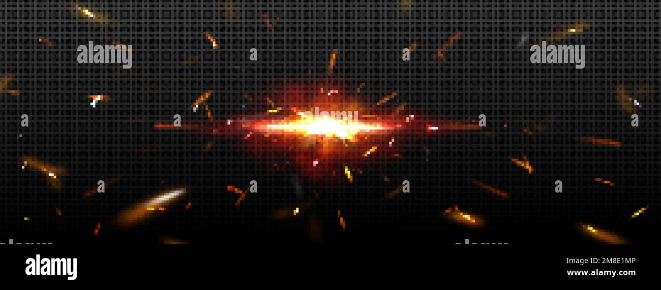 Bright blaze of fire with sparkles png on transparent background. Realistic vector illustration ...