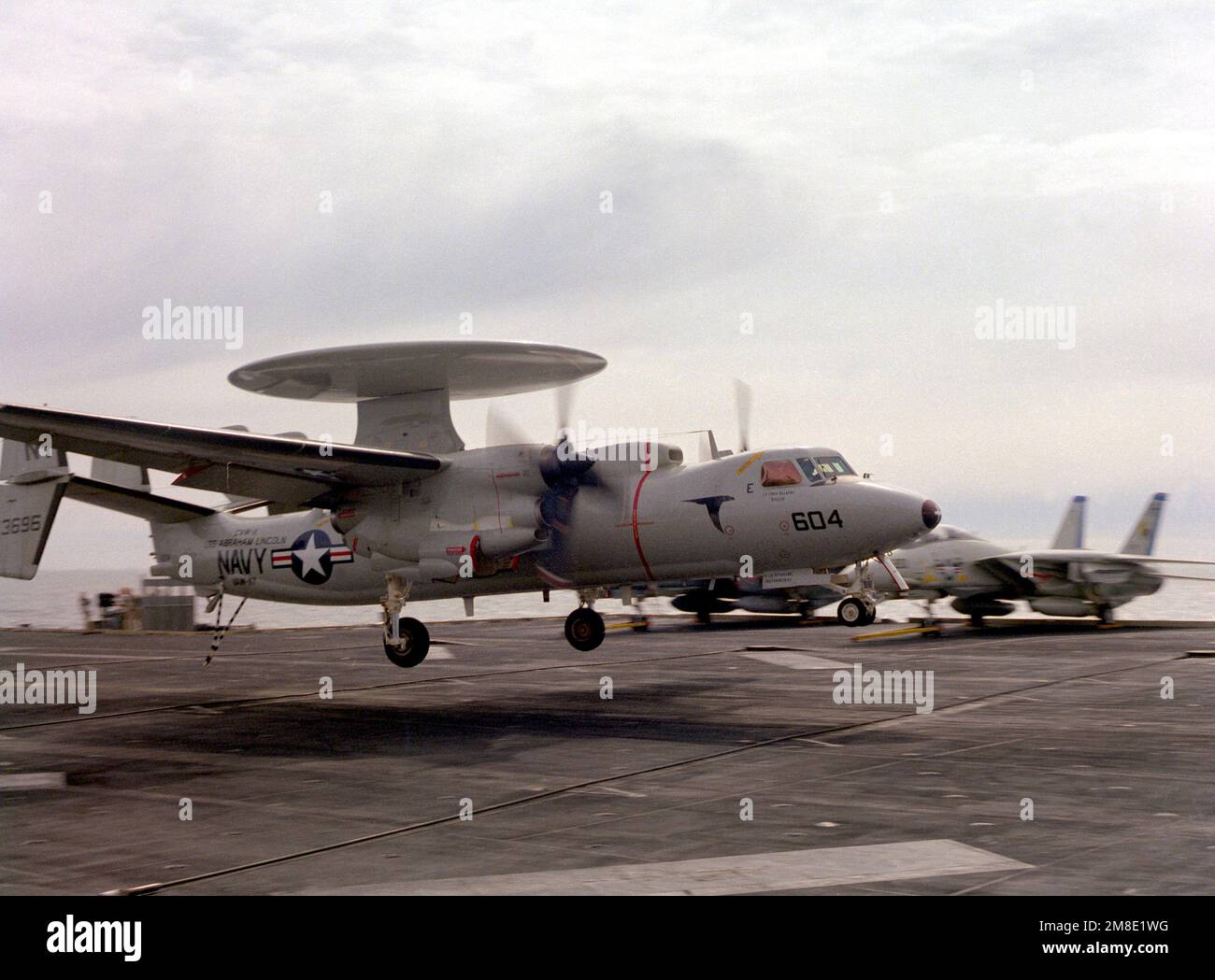 An Airborne Early Warning Squadron 117 (VAW-117) E-2C Hawkeye aircraft ...