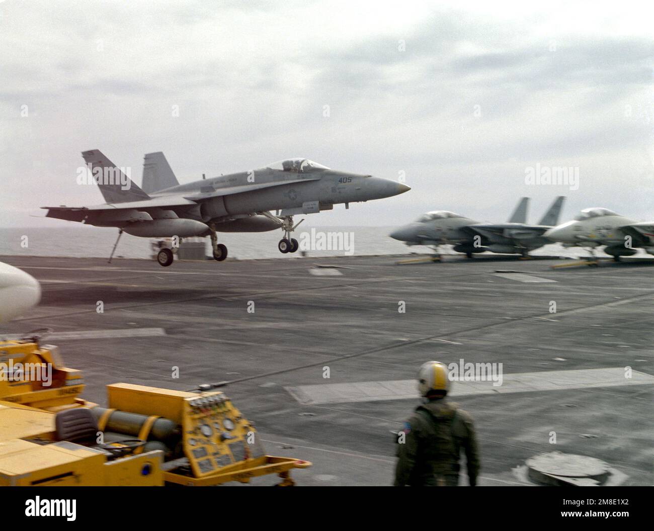 A Strike Fighter Squadron 305 (VFA-305) F/A-18A Hornet aircraft ...
