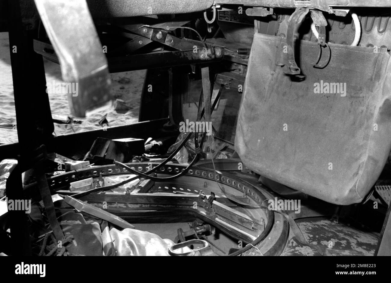 Interior overturned M998 High-Mobility Multipurpose Wheeled Vehicle ...