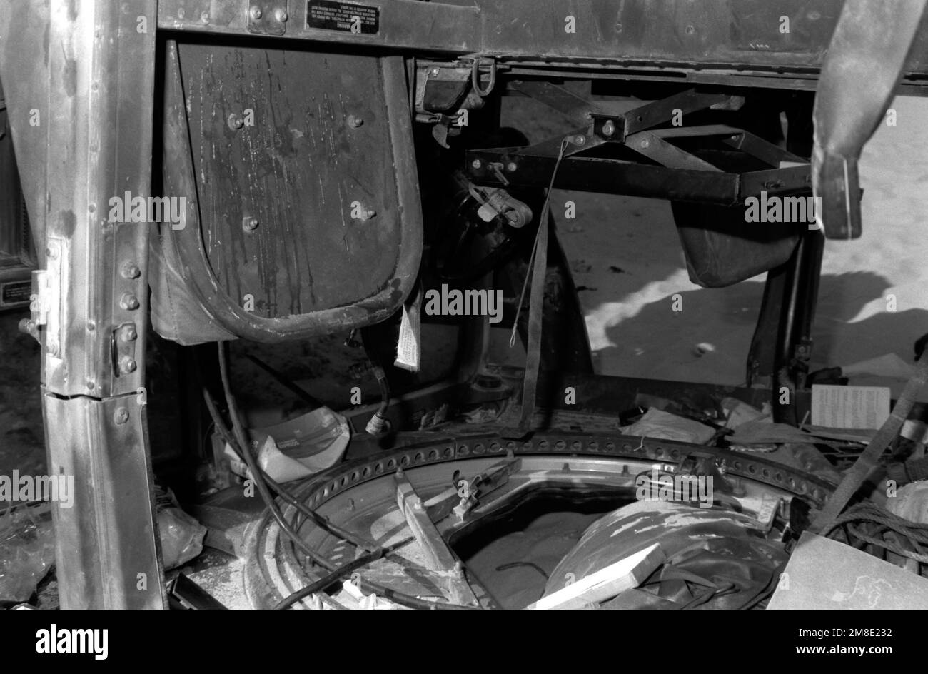 Interior overturned M998 High-Mobility Multipurpose Wheeled Vehicle ...