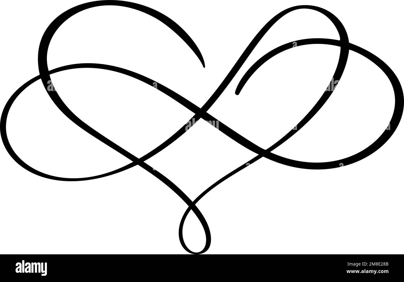 Vector calligraphy Heart and forever sign. Love Infinity valentine day ...