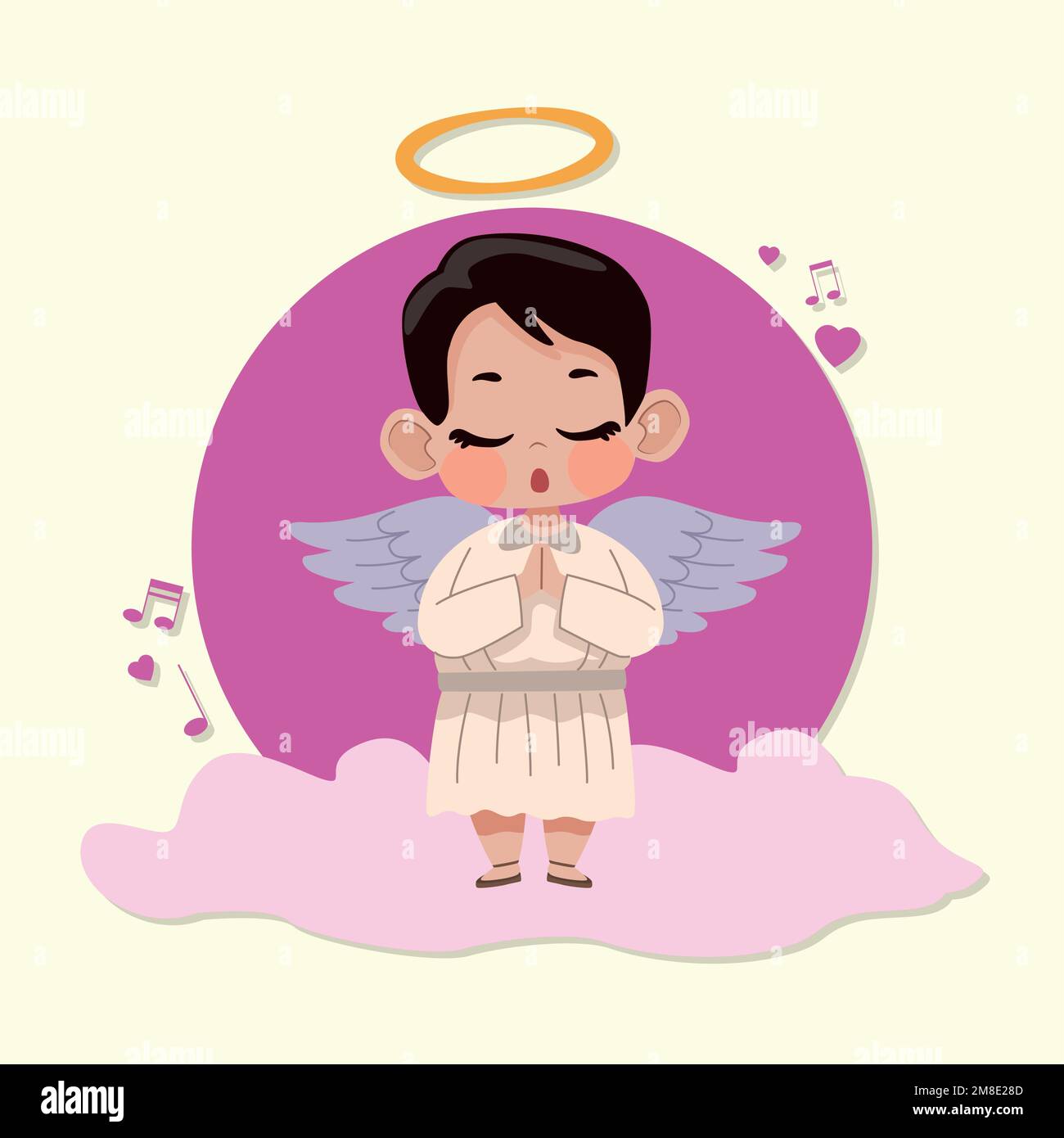 cupid angel praying Stock Vector Image & Art - Alamy