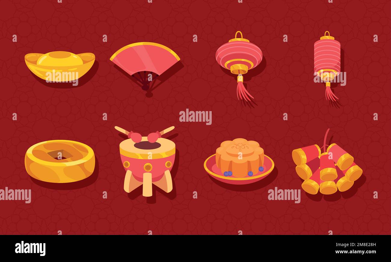 eight chinese new year icons Stock Vector Image & Art - Alamy