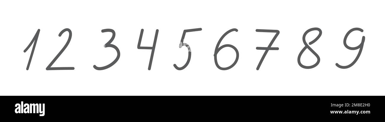 set of scribble numbers. figure numeric of doodle style vector ...
