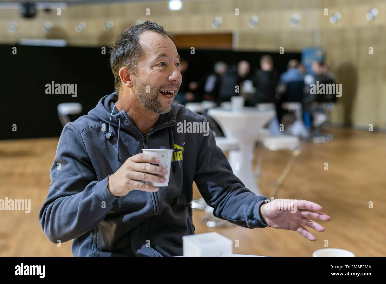 Rust, Germany. 12th Jan, 2023. DJ Bobo sits and talks during an ...