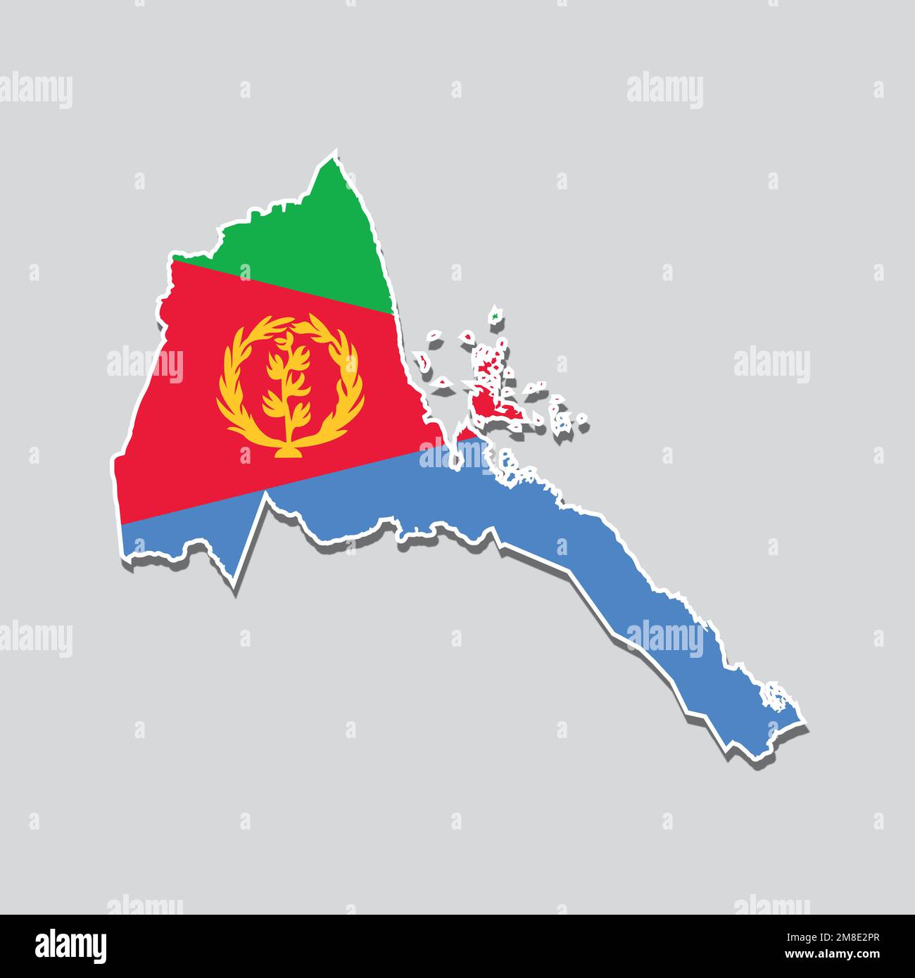 An illustration of the flag of Eritrea on a Eritrea map Stock Vector Image & Art - Alamy