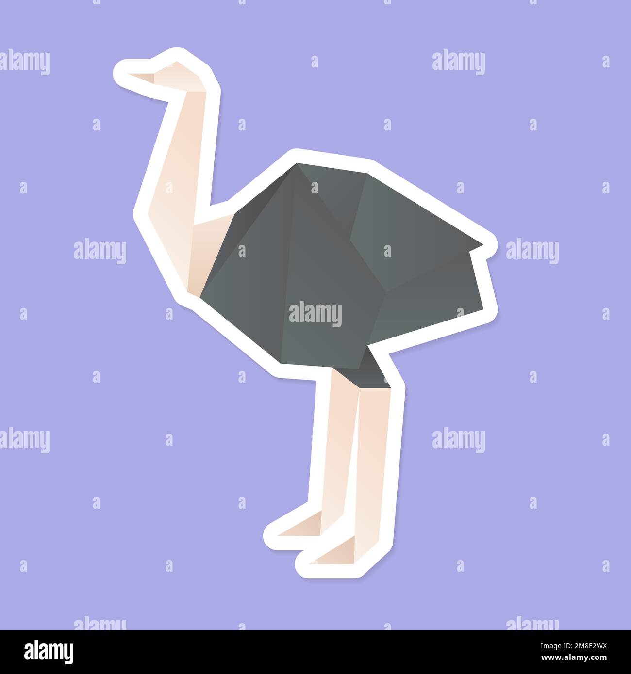 Ostrich origami paper polygon vector Stock Vector Image & Art - Alamy
