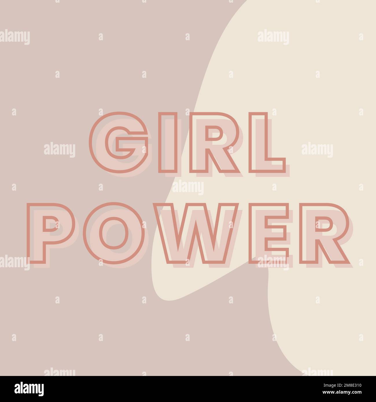 Girl power typography on a brown and beige background vector Stock ...