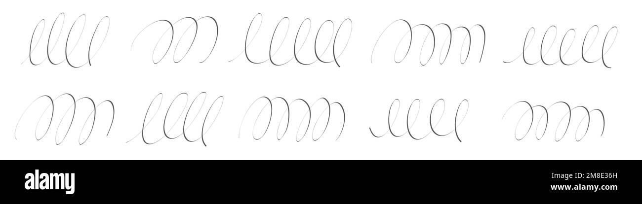 swirl line in hand drawn. curly calligraphy decoration pattern. vector ...