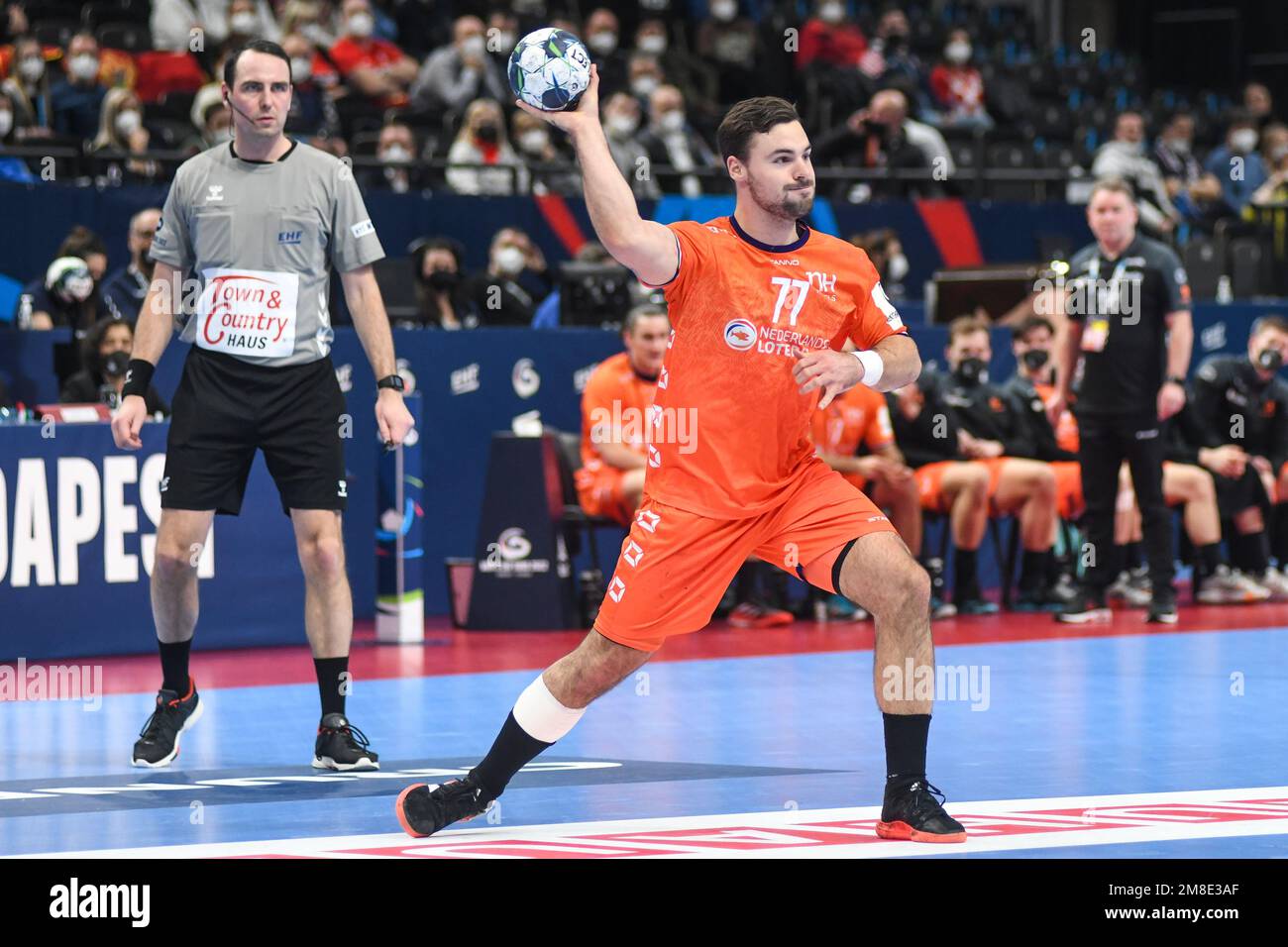 Dani Baijens (Netherlands) against Croatia. EHF Euro 2022. Main Round ...