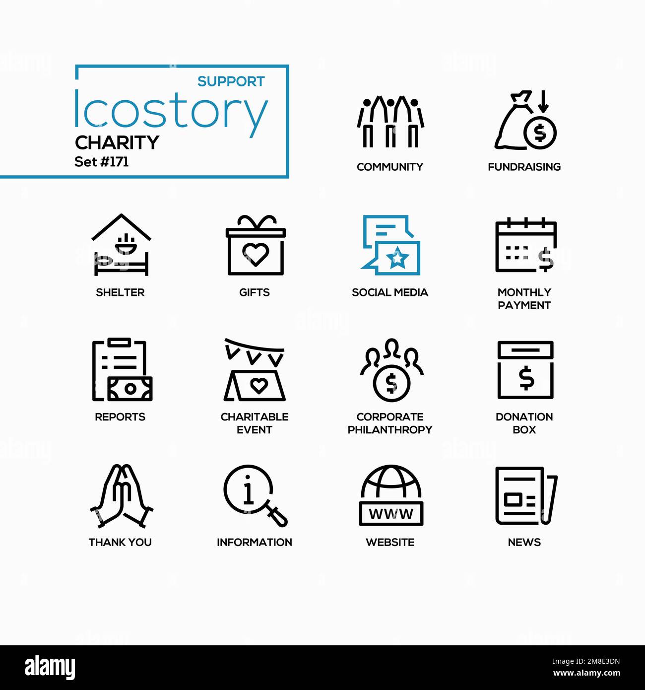 Donation team box icon hi-res stock photography and images - Alamy