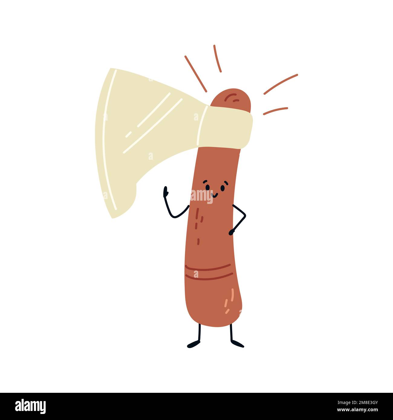 Colored ax with face. Child cartoon vector illustration isolated on ...