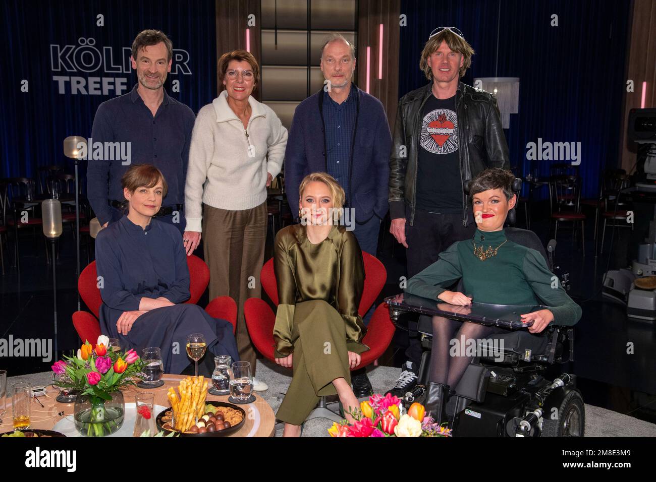 Back row from left: Joerg HARTMANN, Jorg, actor, Bettina BOETTINGER ...