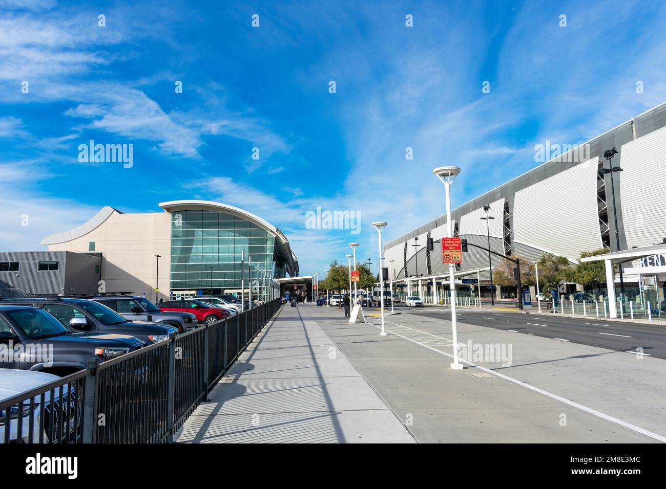 View toward Terminal B and parking lot of San Jose Mineta International ...