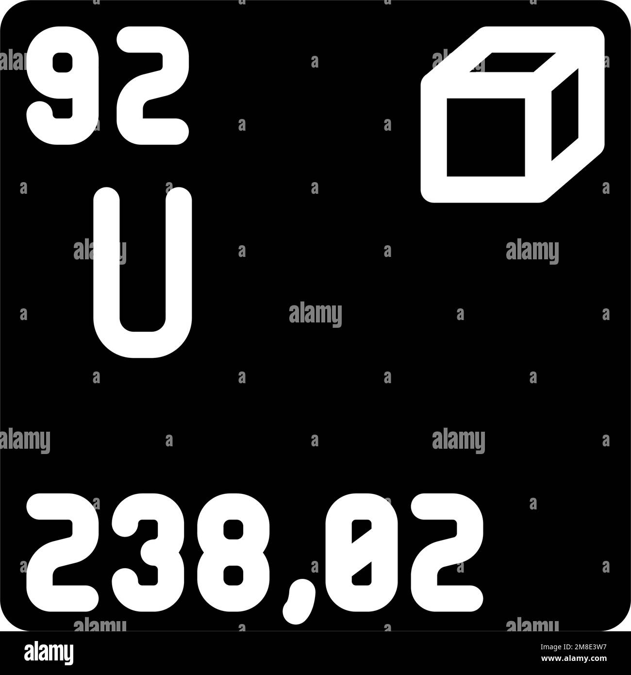 uranium chemical element glyph icon vector illustration Stock Vector ...