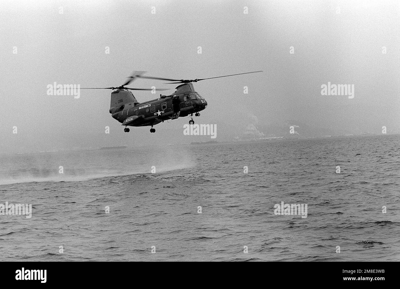 A HH-46D Sea Knight Search and Rescue (SAR) helicopter from ...