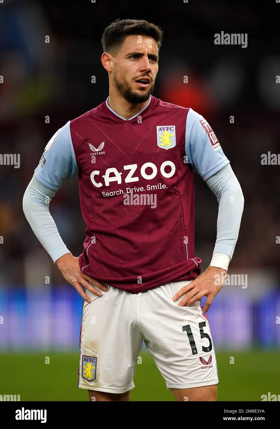 Aston Villa's Alex Moreno during the Premier League match at Villa Park ...