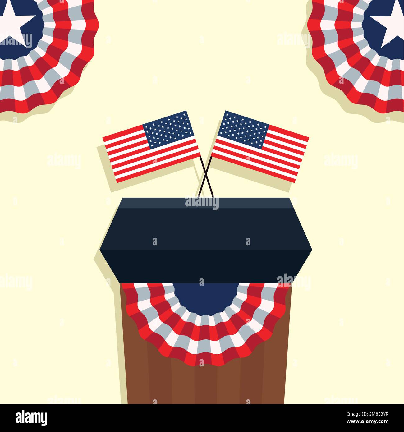 speech podium and usa flags Stock Vector Image & Art - Alamy