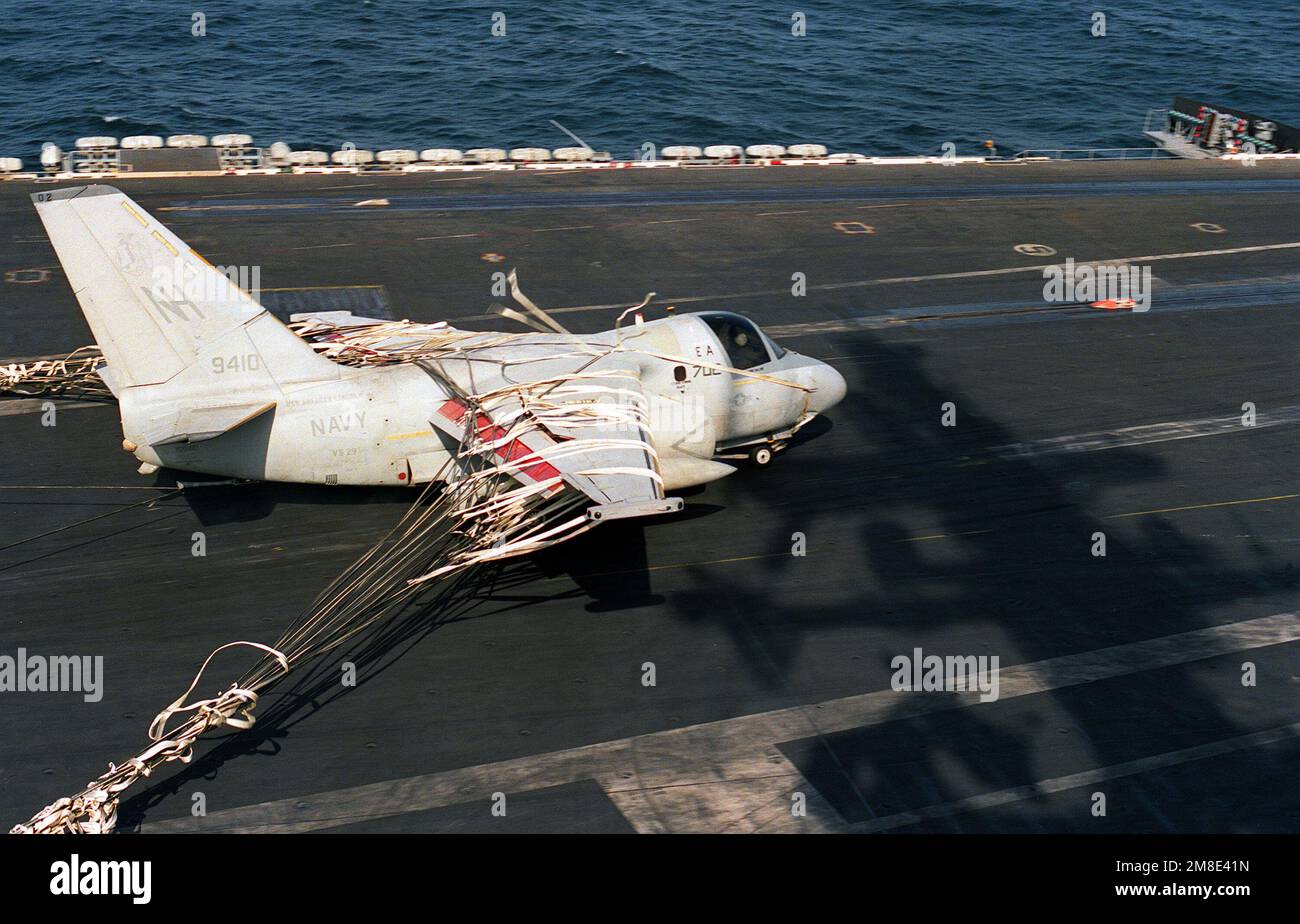 An Air-Anti-submarine Squadron 29 (VS-29) S-3A Viking aircraft is ...