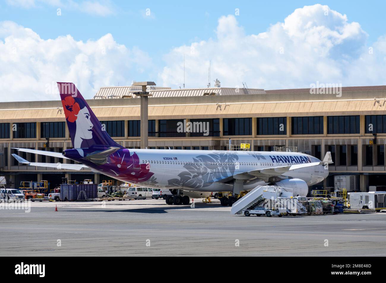 Hawaiian Airlines airplane Airbus A330-243 registration number N361HA ...