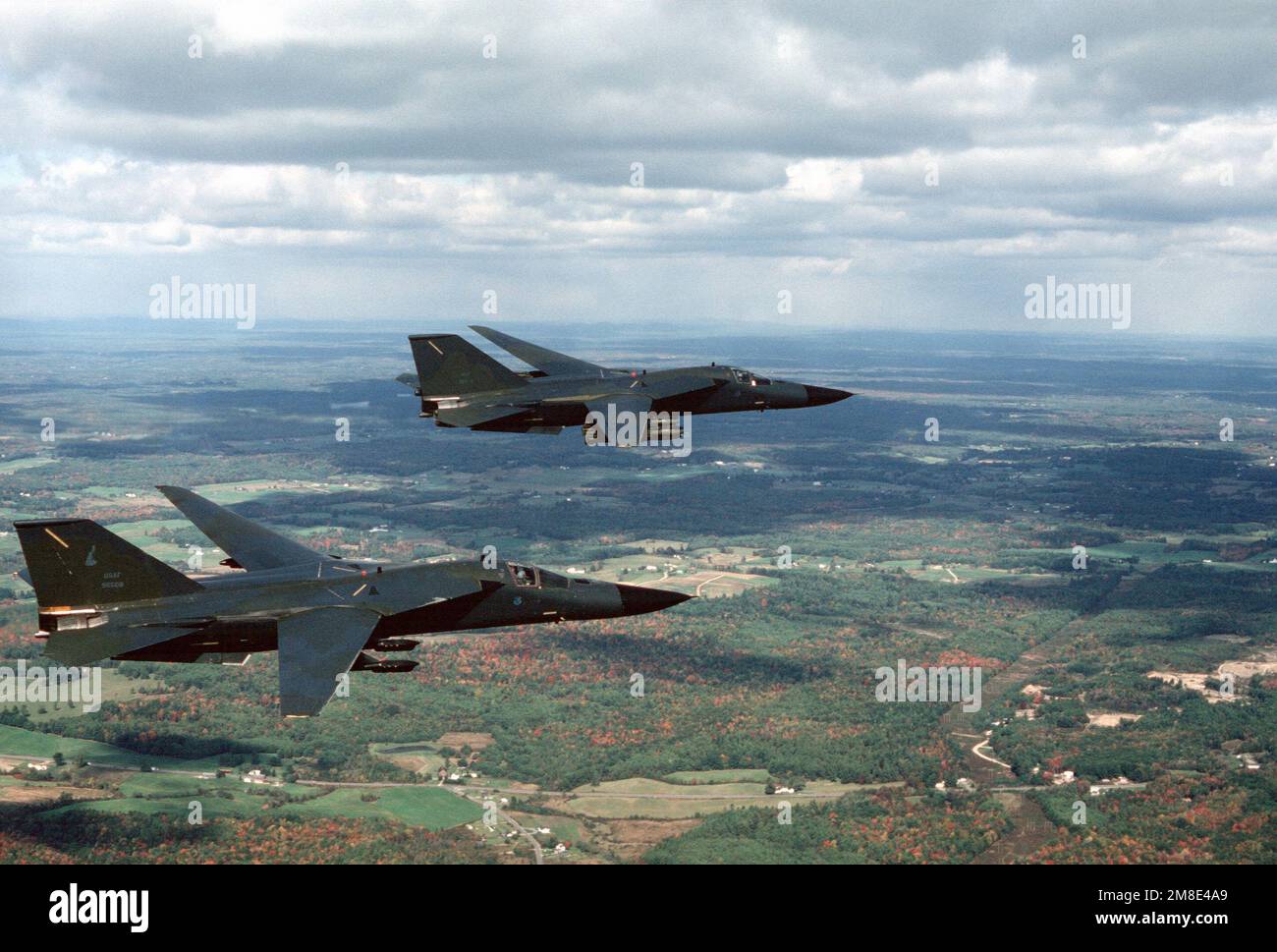 An air-to-air right side view of a 509th Bombardment Wing FB-111A ...