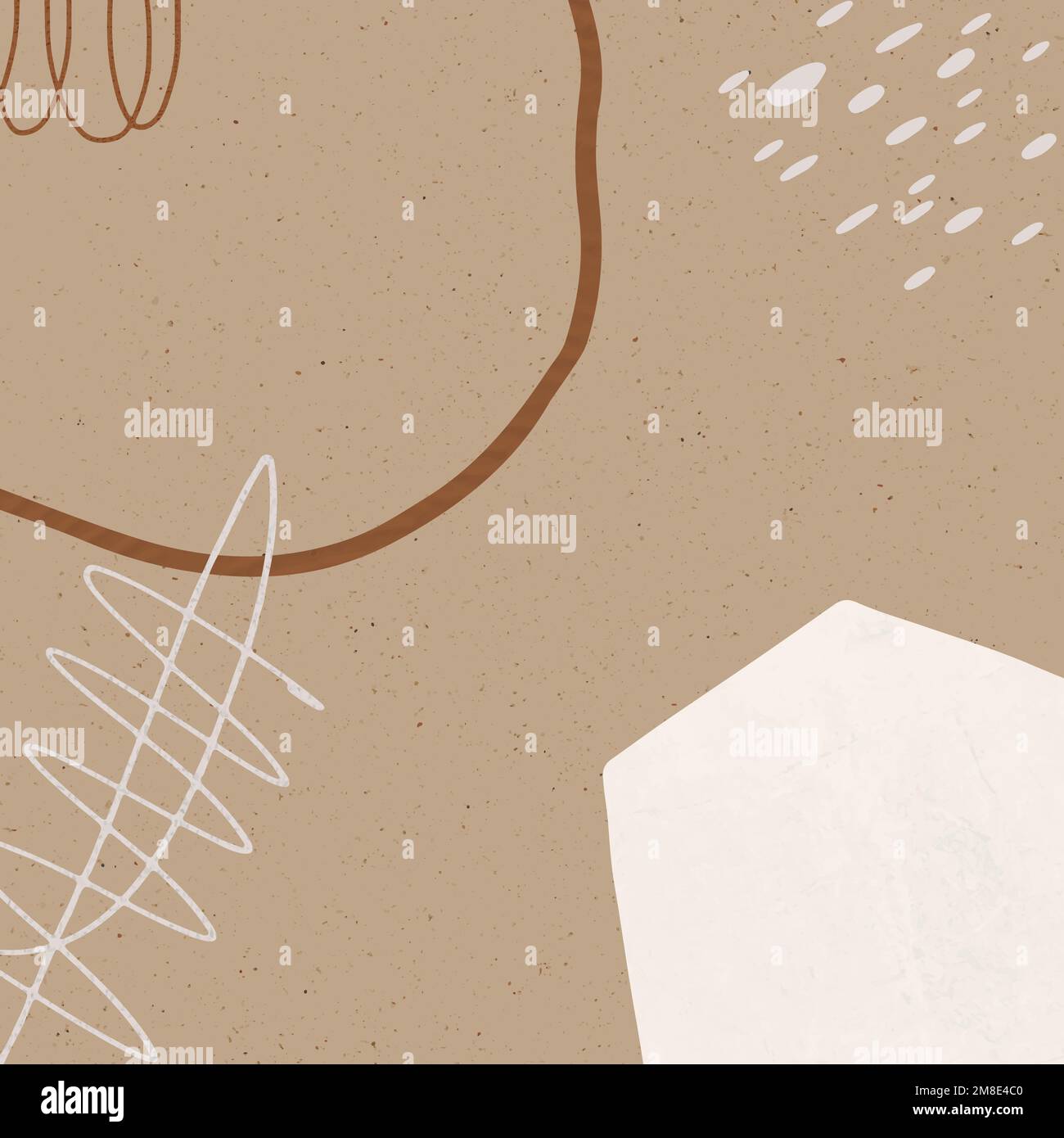 Brown background vector with abstract memphis pentagon elements in ...