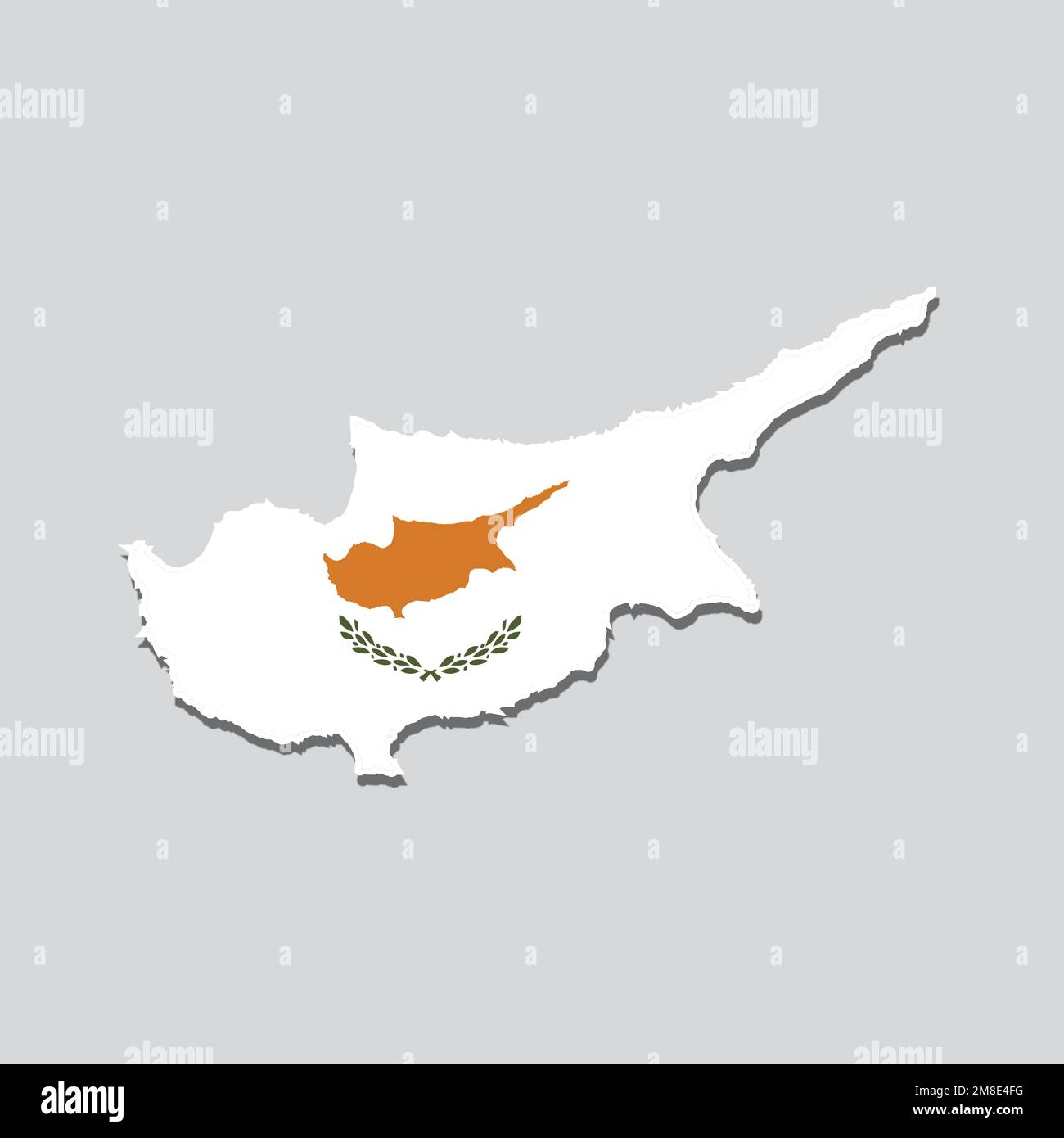 An illustration of the flag of Cyprus on a Cyprus map Stock Vector ...