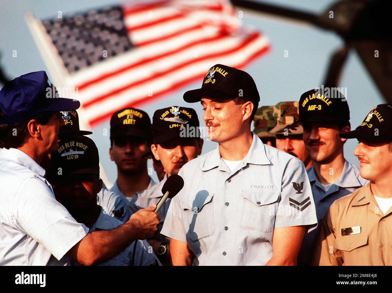 Co-host Charlie Gibson interviews a sailor from the miscellaneous ...