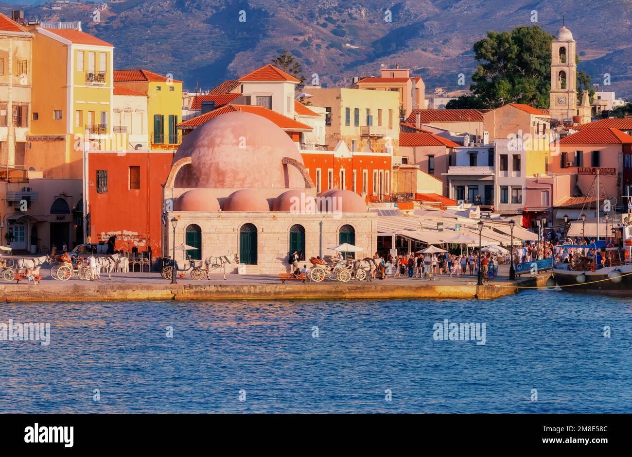 The Venetian Harbour, Chania, Crete, Greek Islands, Greece Stock Photo ...