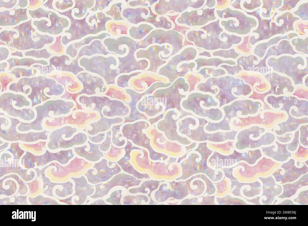 Vintage holographic nature vector pattern remix from artwork by William ...