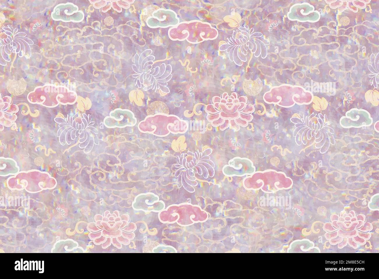 Vintage holographic nature vector pattern remix from artwork by William ...