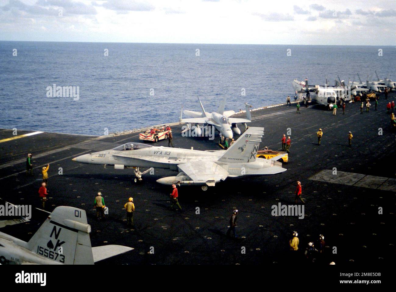A Strike Fighter Squadron 113 (VFA-113) F/A-18C Hornet aircraft is ...
