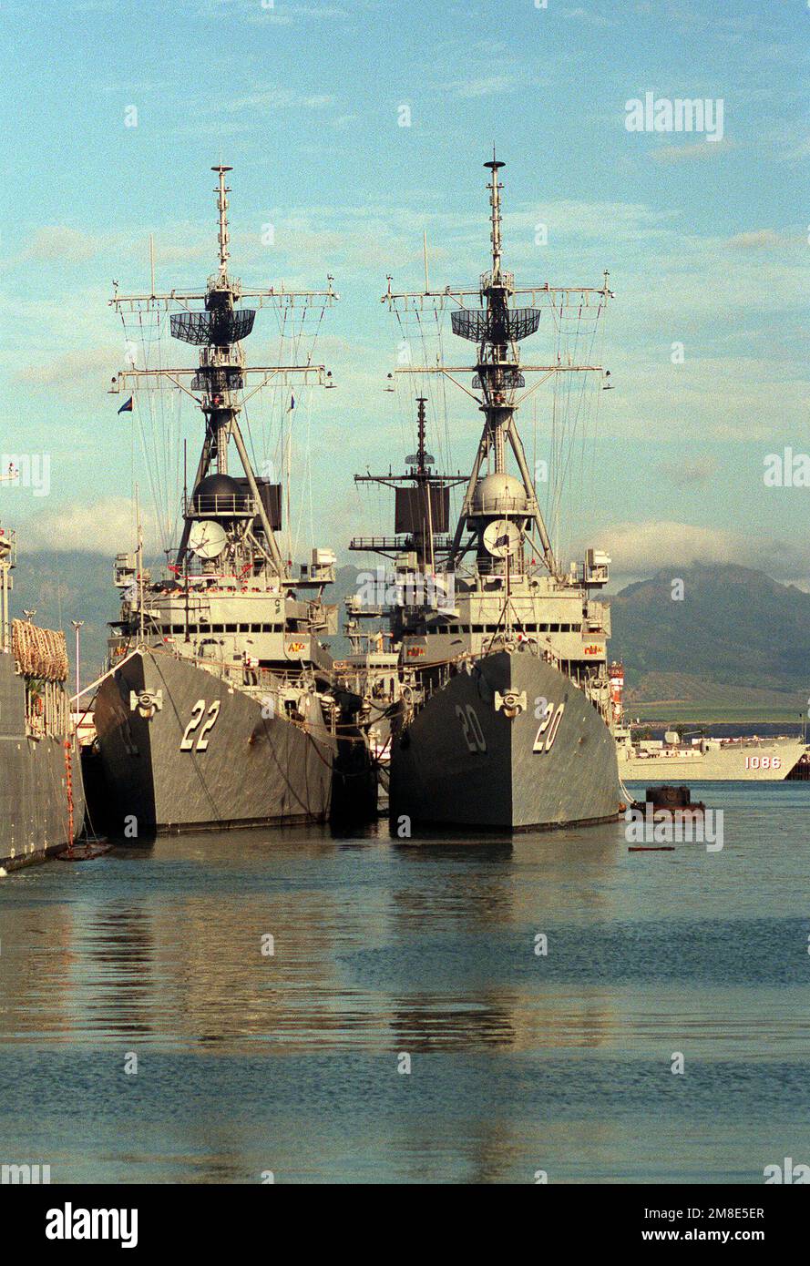 The guided missile destroyers USS BENJAMIN STODDERT (DDG-22), left, and ...