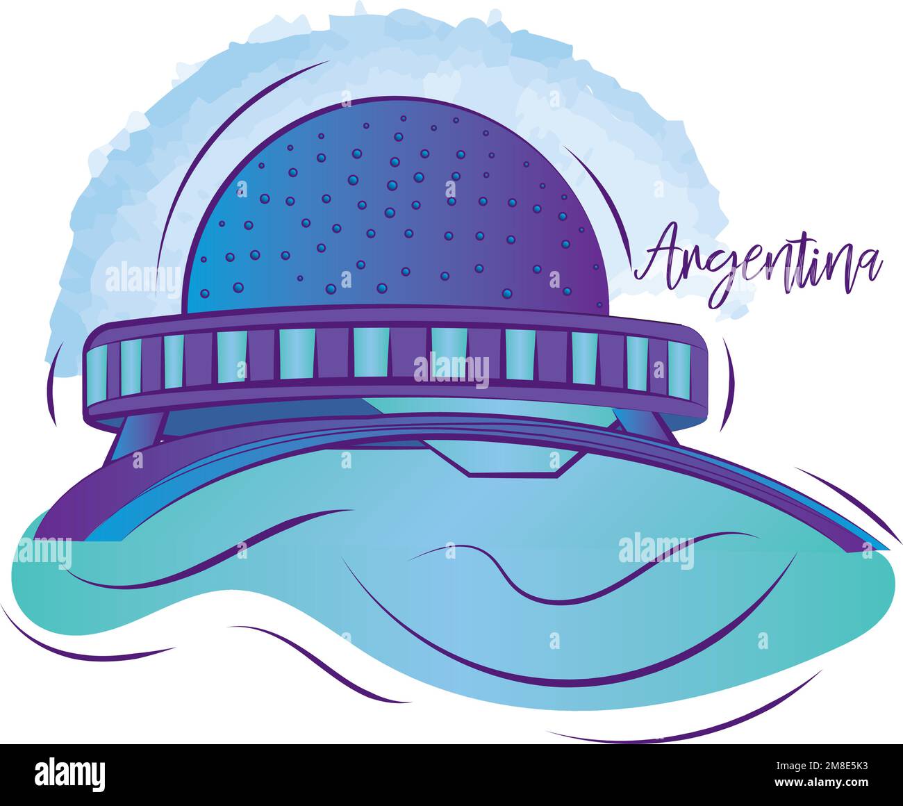 Isolated Planetarium building Planetario Galileo Galilei Vector Stock ...