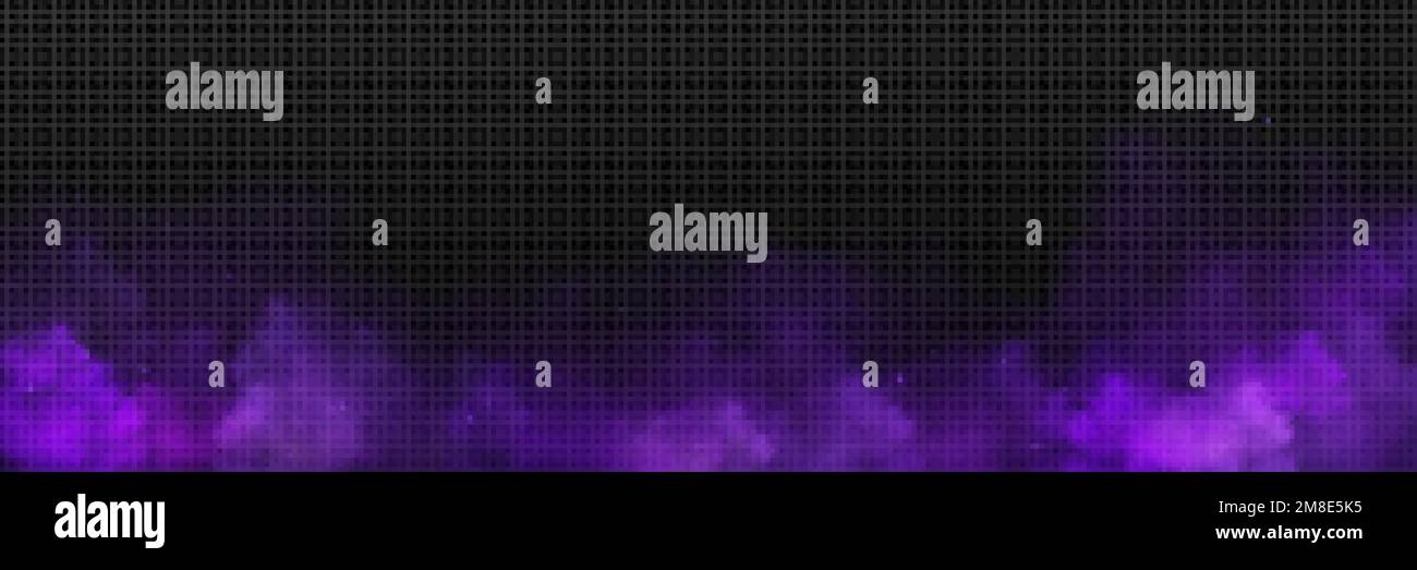 Purple smoke frame isolated on transparent background. Realistic vector ...