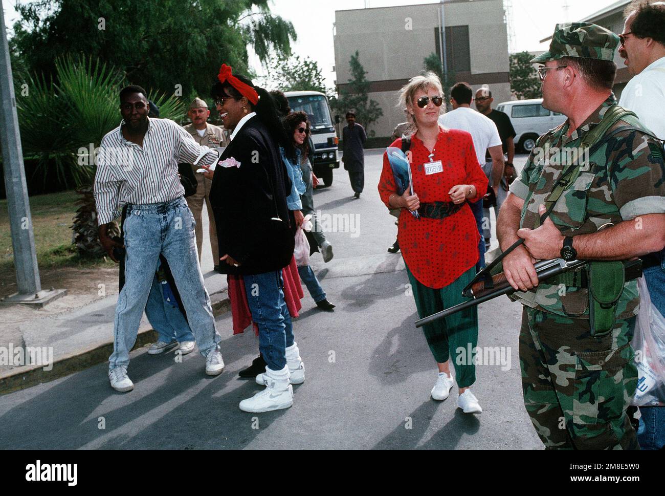 United Service Organizations (USO) entertainers and staff members ...