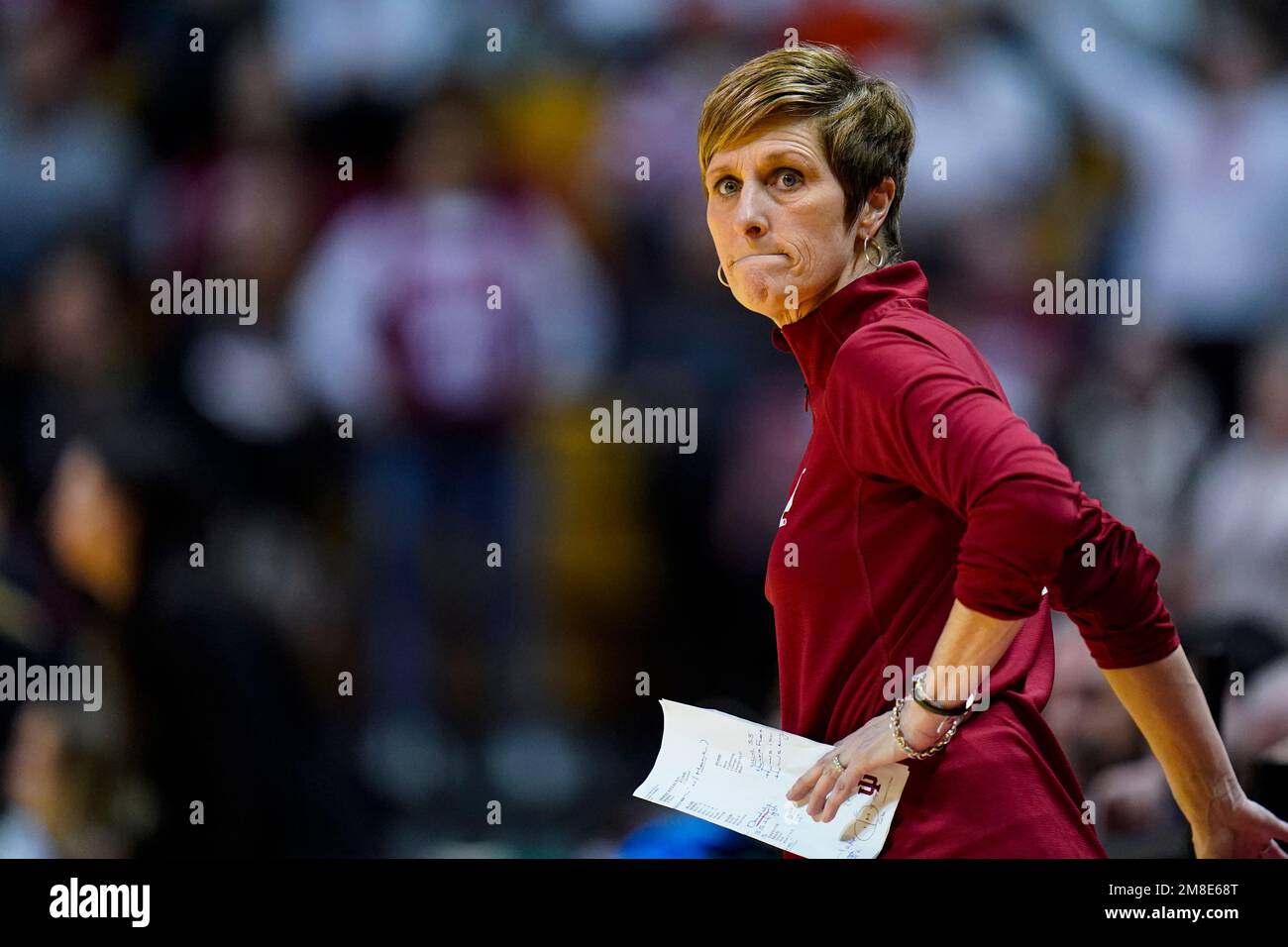 Indiana head coach Teri Moren on the sideline in the second half of an ...