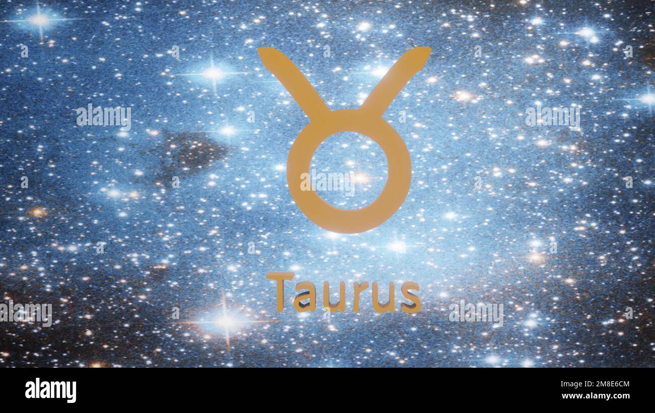 Taurus. Zodiac sign. Horoscope. Space flight through the constellation ...