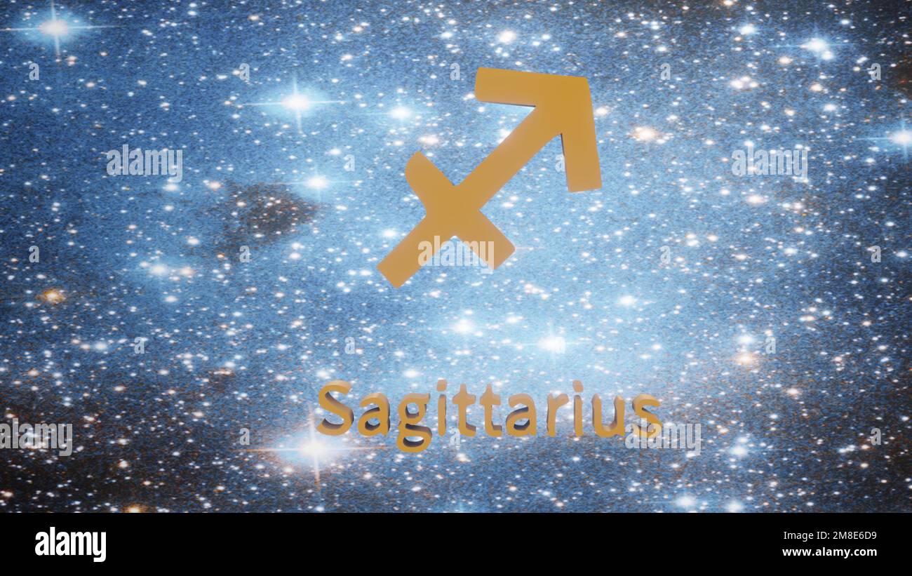 Sagittarius. Zodiac sign. Horoscope. Space flight through the ...
