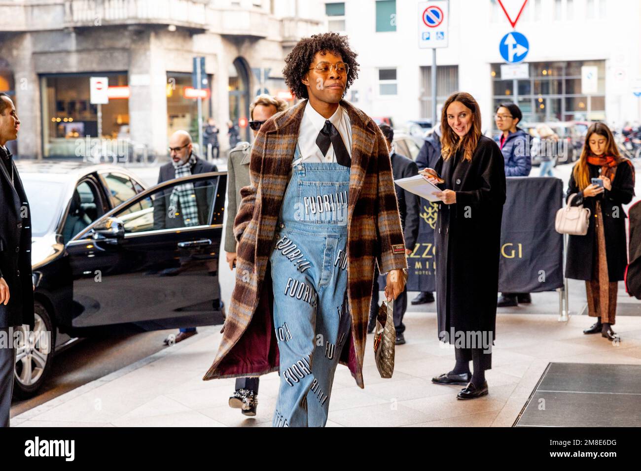 Milano, Italy. 13th Jan, 2023. Jeremy O. Harris is seen during the ...