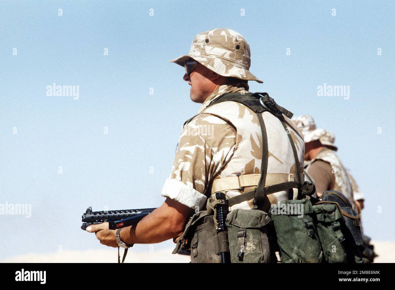 A British soldier from the Queen's Dragoon Guards fires his L2A3 ...
