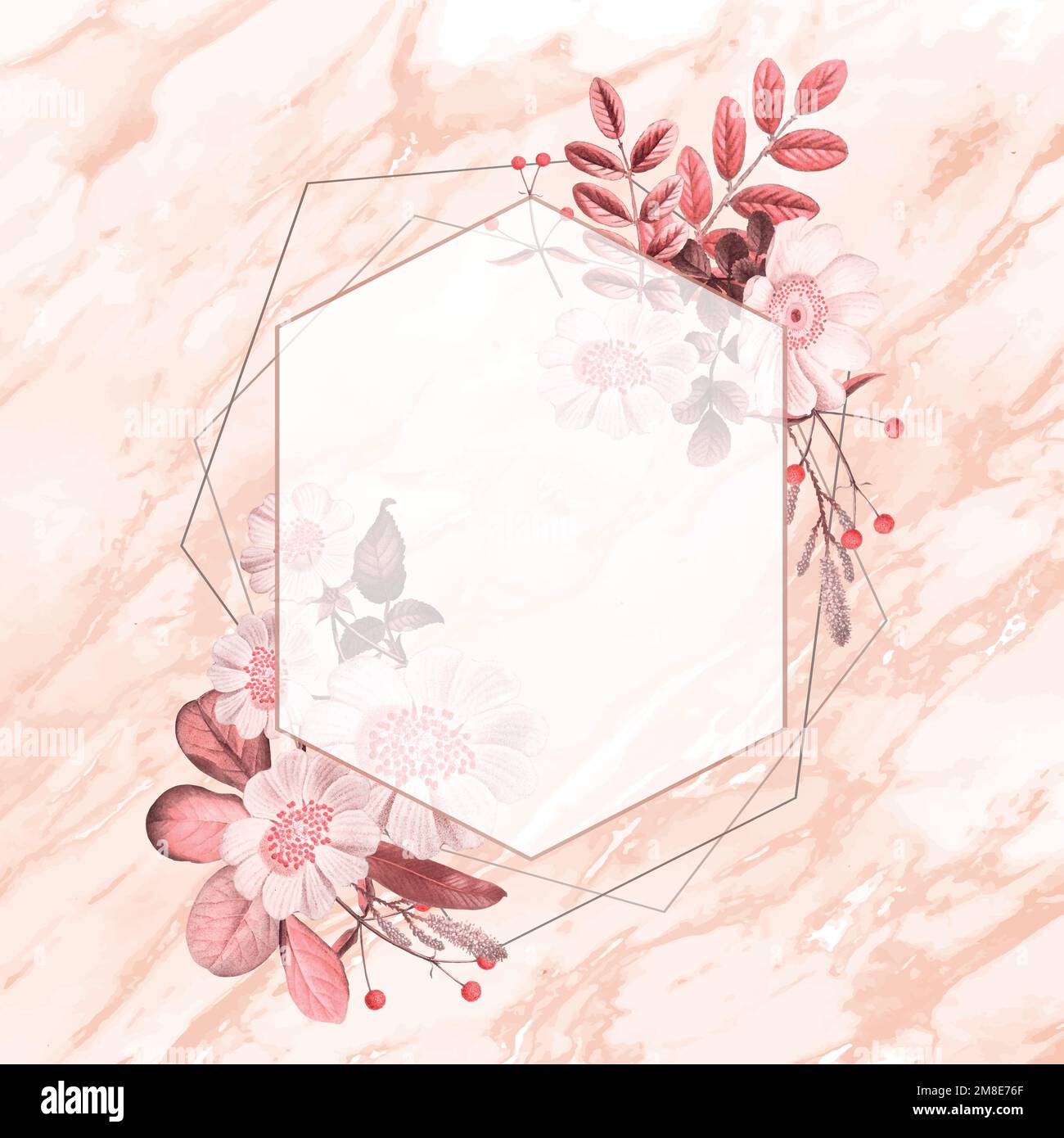 Golden floral frame empty text Stock Vector Images - Alamy