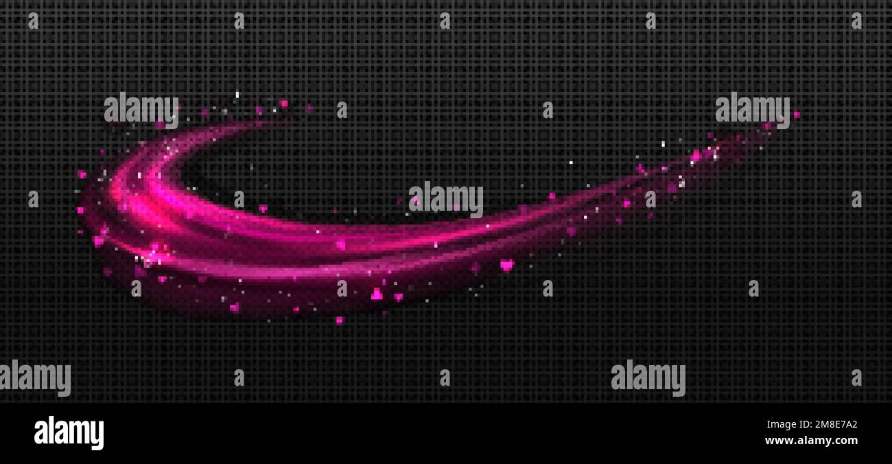Light effect curve bright twinkle line with hearts. Love, magic glow ...