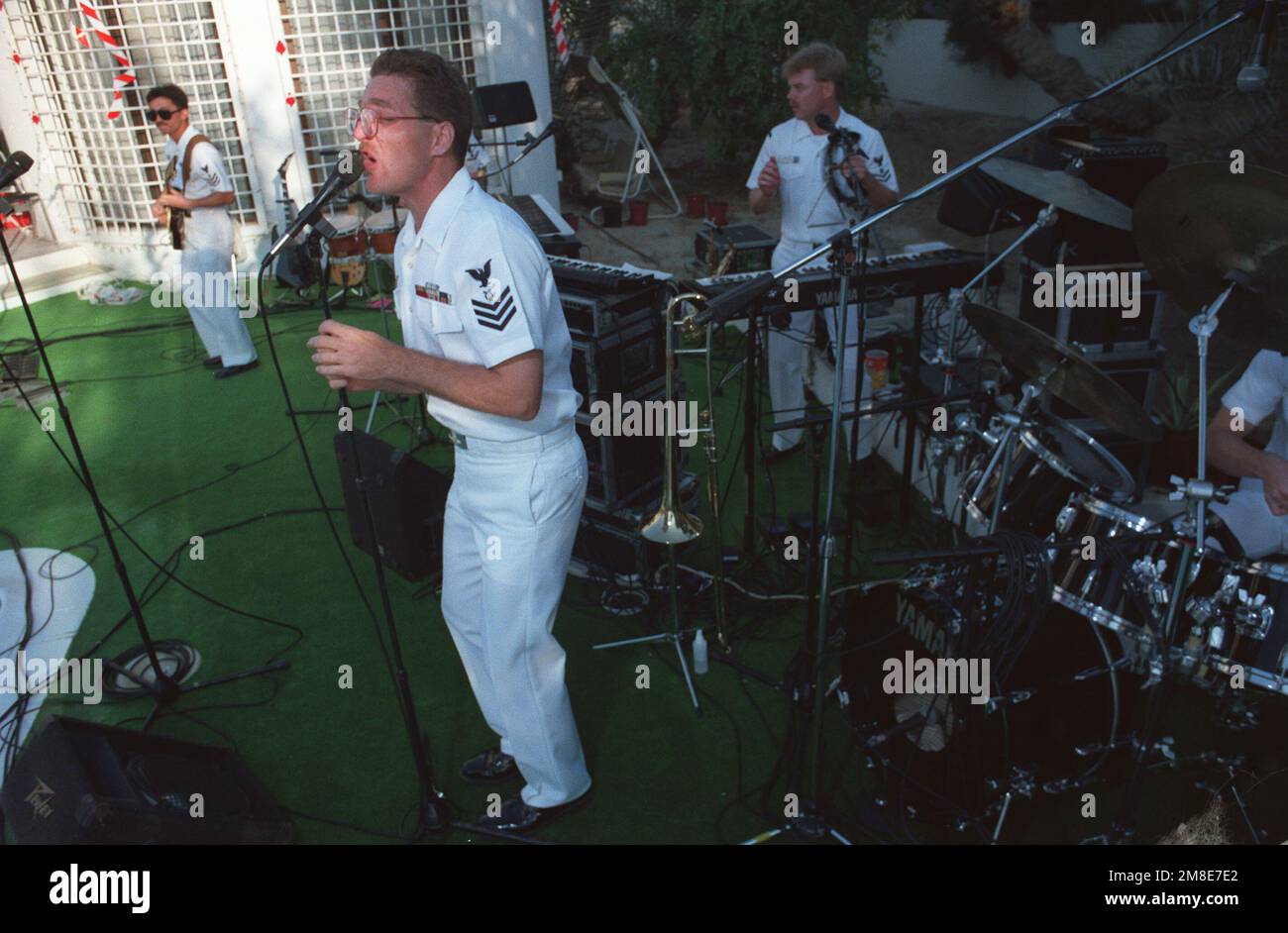 Musician 1ST Class Dave Hodge, singer with the 7th Fleet band "Orient ...