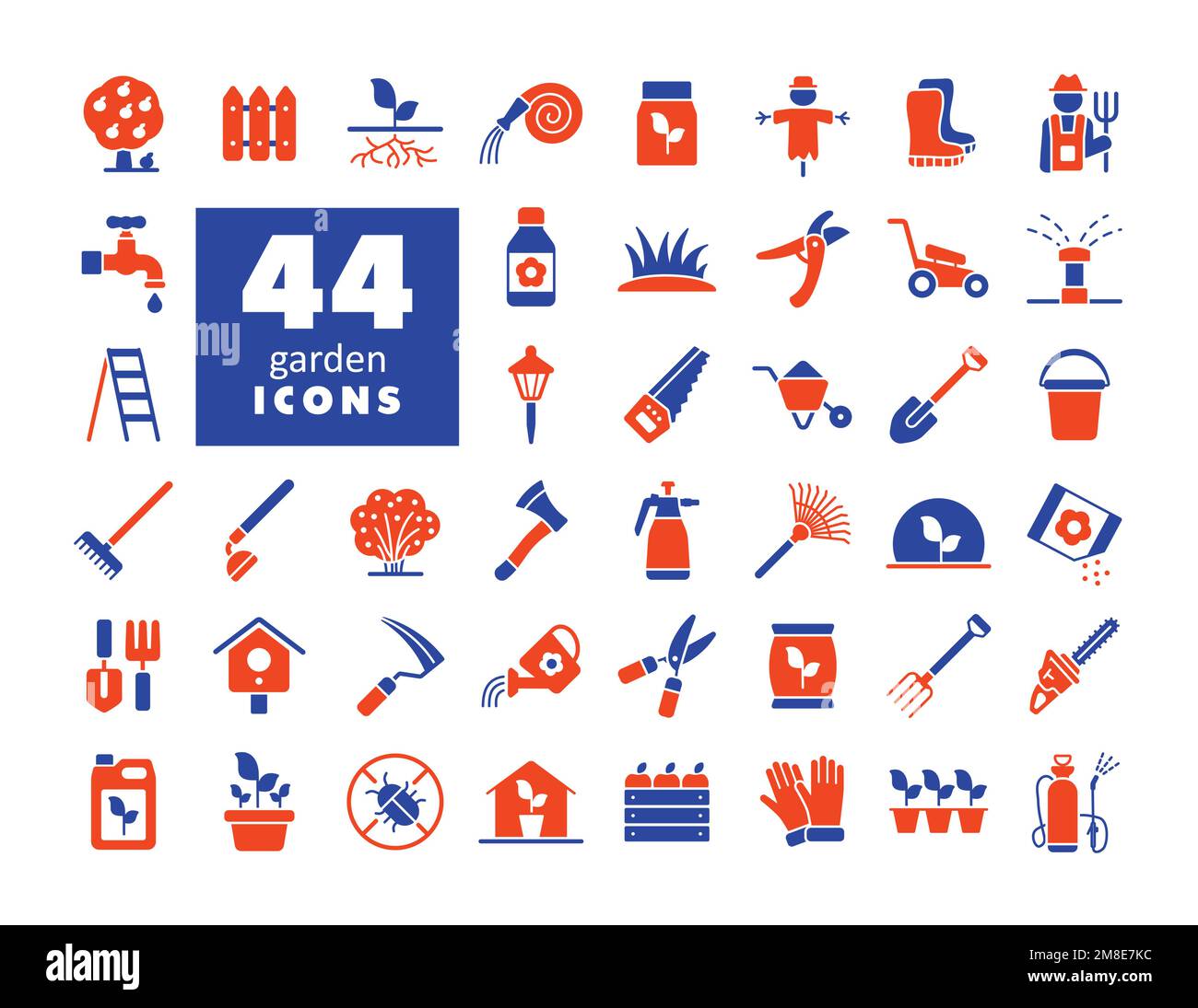 Gardening and Planting vector isolated glyph icons set. Graph symbol ...