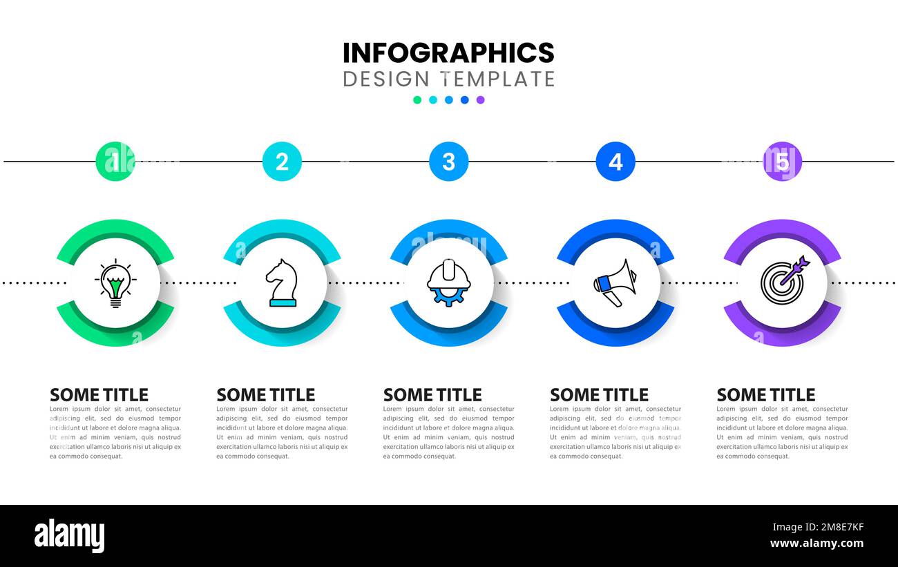 Infographic template with icons and 5 options or steps. Timeline. Can be used for workflow ...