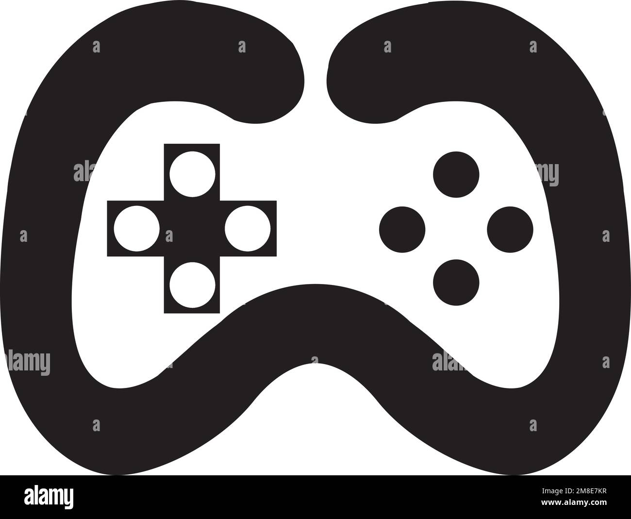 A simple vector illustration of a video game controller icon isolated ...